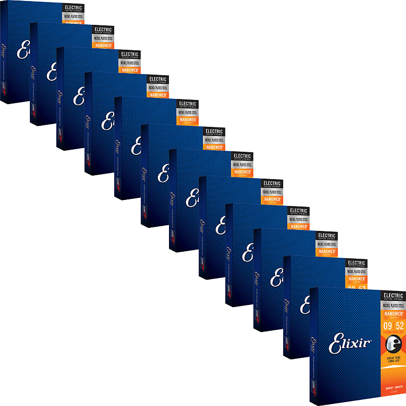 12 Sets of Elixir 12007 NANOWEB Coating Electric Guitar | Reverb