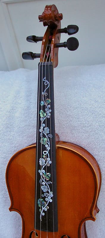 Upcycled 4/4 Violin, Inlaid Ebony, Unusual Back, for Fiddle | Reverb