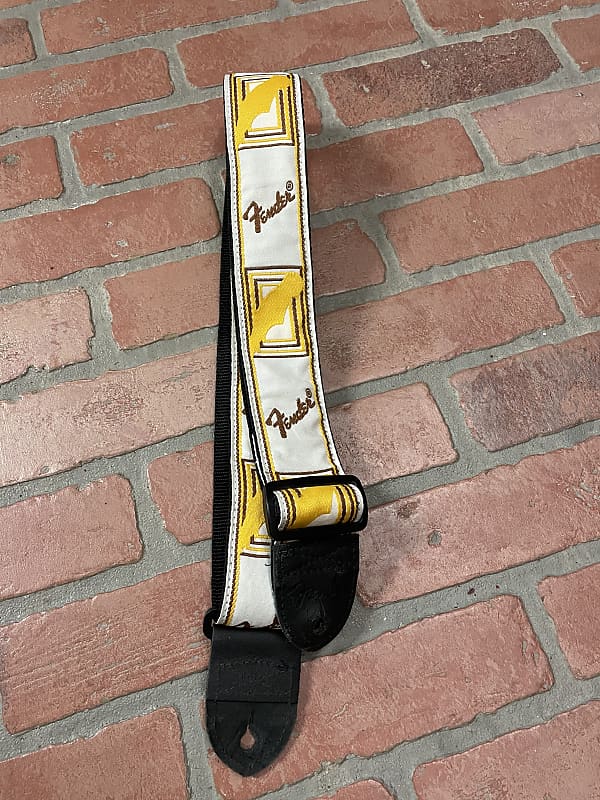 Fender Monogram Strap Yellow | Reverb