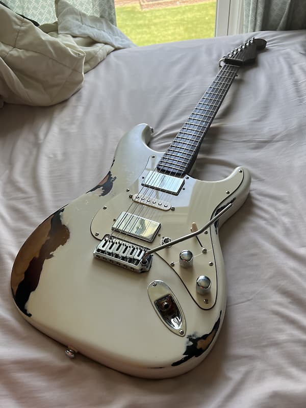 Custom HSH Strat Partscaster in Olympic Sunburst Relic | Reverb