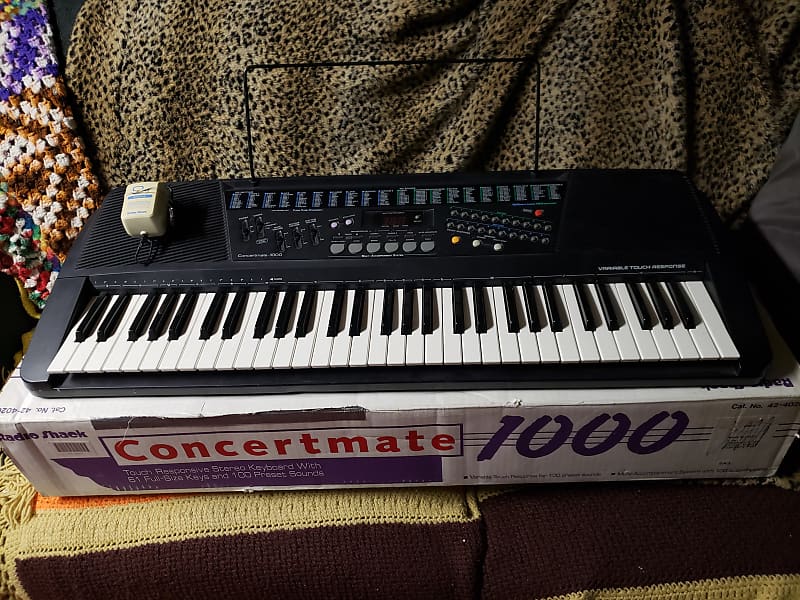 Vintage Concertmate RadioShack 1000 Keyboard w/9V Adapter & | Reverb