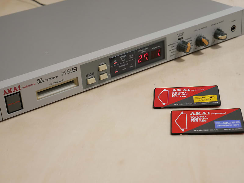 Akai • XE8 Drum Machine (1988) W/ Rom Cards | Reverb