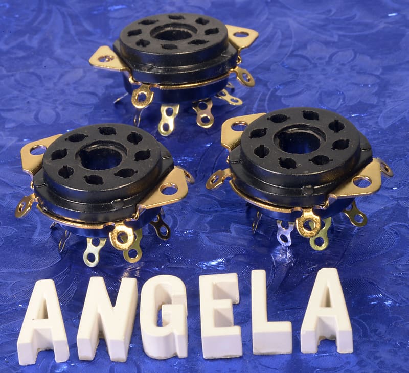 Three 8 Pin Gold Octal Bottom Chassis Mount Tube Sockets For | Reverb
