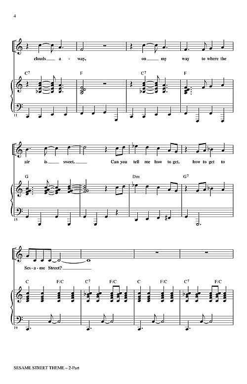 Sesame Street Theme Discovery Choral 2 Part Bruce Hart | Reverb