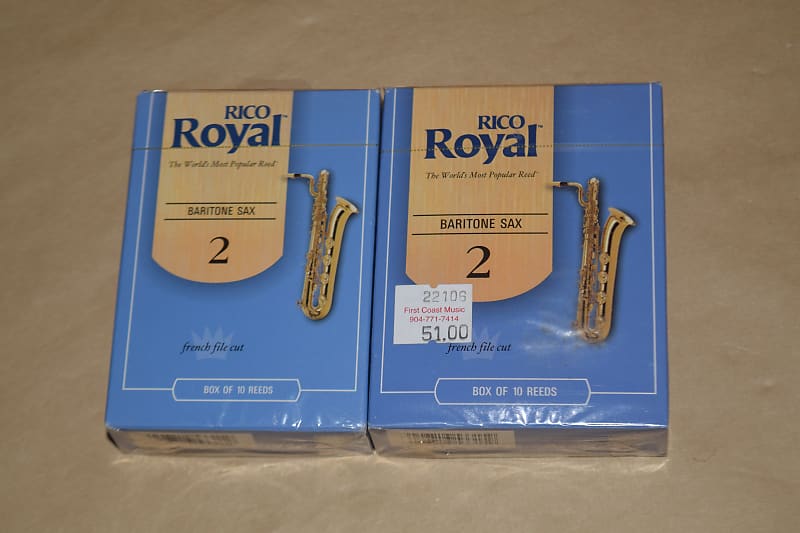 Rico Royal #2 Baritone Sax Reeds two new sealed boxes + free | Reverb