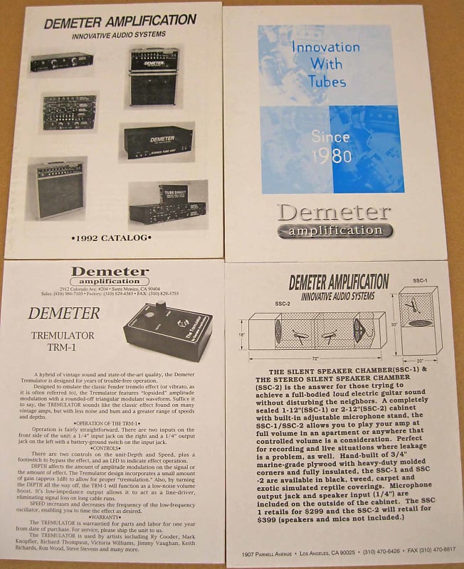 Demeter Amplification Catalog Pack | Reverb