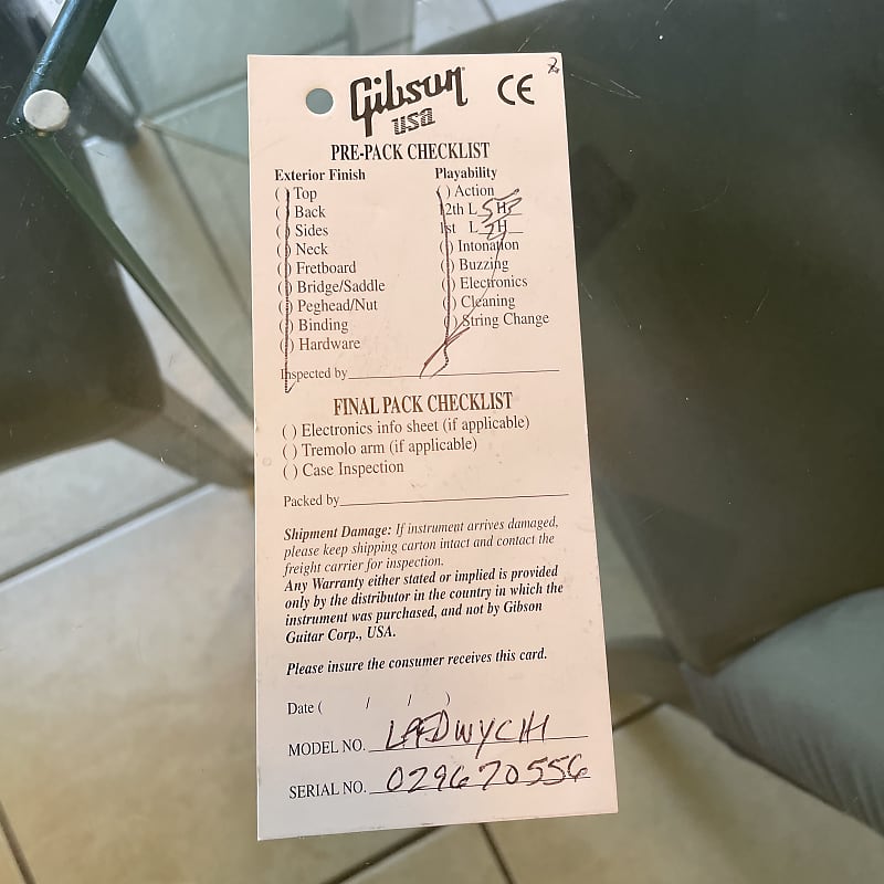 2007 Gibson Les Paul check list | Reverb