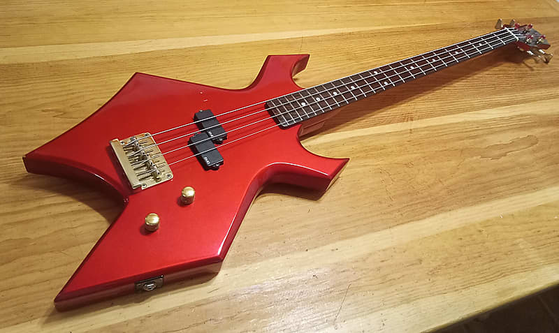 Vintage 1980's BC Rich NJ Series Warlock Bass. Metallic Red. | Reverb