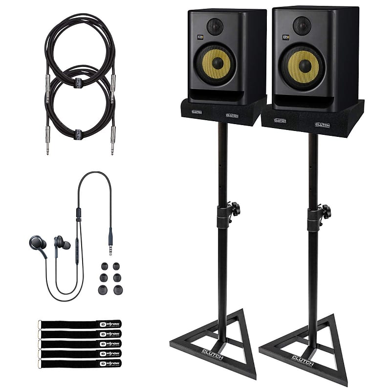 KRK Rokit RP7 G5 7" Studio Monitors 2-Pack with Stands & | Reverb