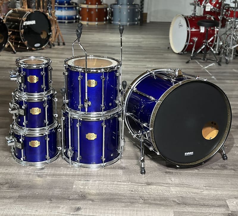 Used Premier Signia Maple 6pc Drum Set Sapphire Blue - Very | Reverb