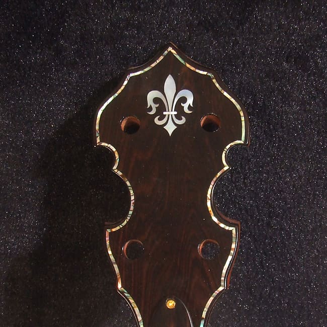 Handmade Left-Handed 5 String Banjo Neck, Solid Mahogany MOP | Reverb