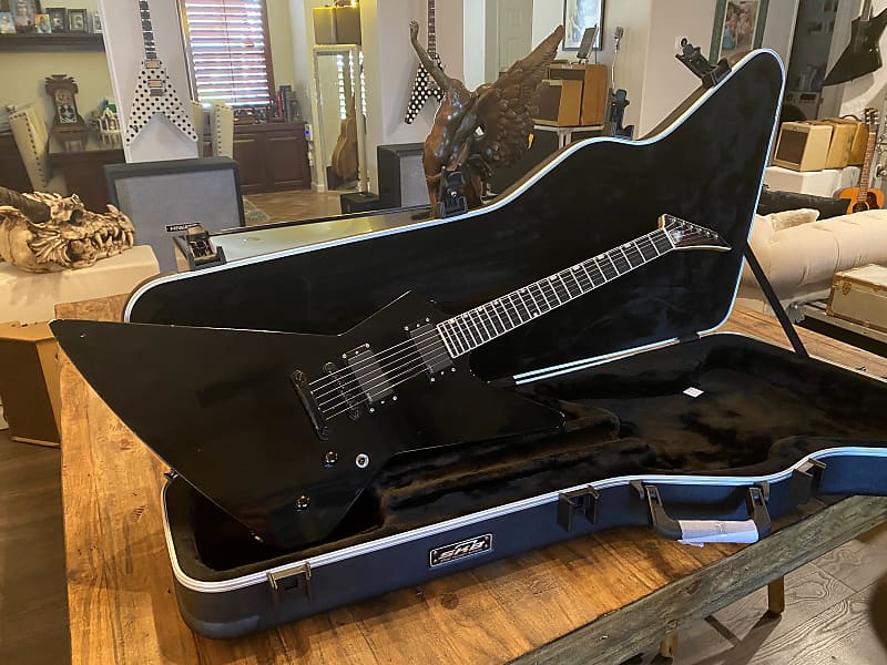 ESP MX-220 Explorer Employee Built Guitar 1991 Black with SKB | Reverb