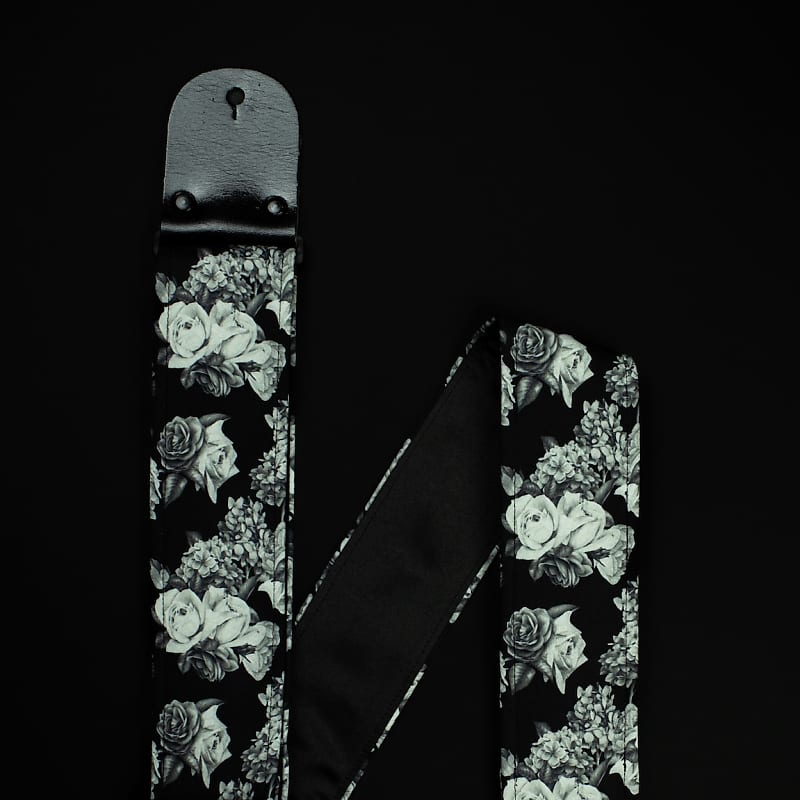 Mr.Strapsky Roses B&W Guitar Strap / Bass Strap | Reverb