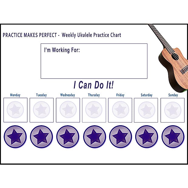 Ukulele Practice Chart Blue | Reverb