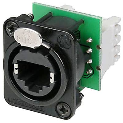 Neutrik NE8FDV-Y110-B - Panel Mount EtherCON RJ45 Receptacle | Reverb