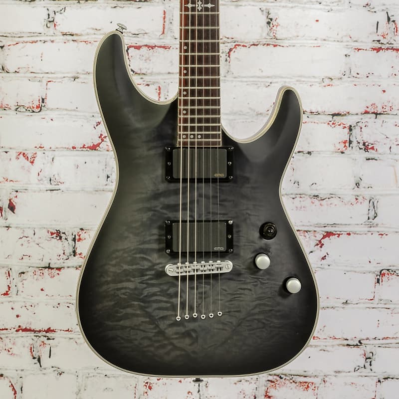 Schecter C1 Platinum Electric Guitar Flat Grey Trans Quilt | Reverb