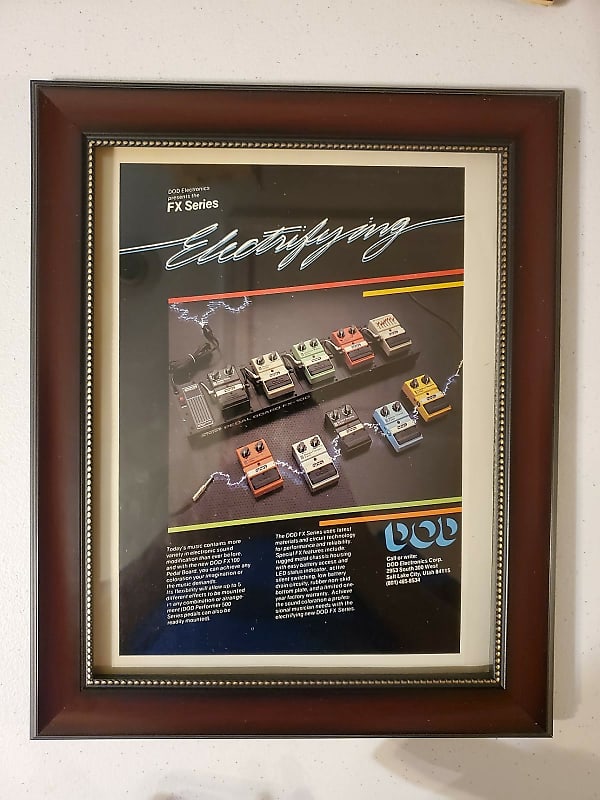 1984 DOD Pedals Color Promotional Ad Framed All DOD FX series | Reverb