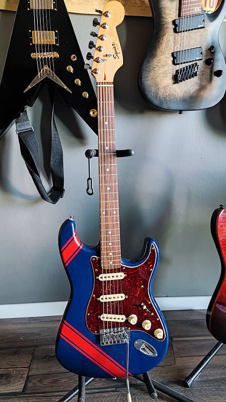 Squier Modded Stratocaster with Fender Tex Mex Pickups Blue | Reverb