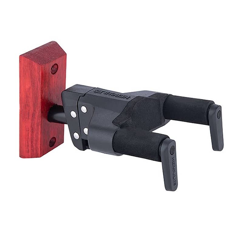 Hercules GSP38WBRPLUS Locking Guitar Hanger Wall Mount, RED | Reverb
