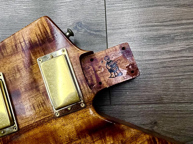 Warmoth Explorer Solid Flame KOA with Gibson Case | Reverb