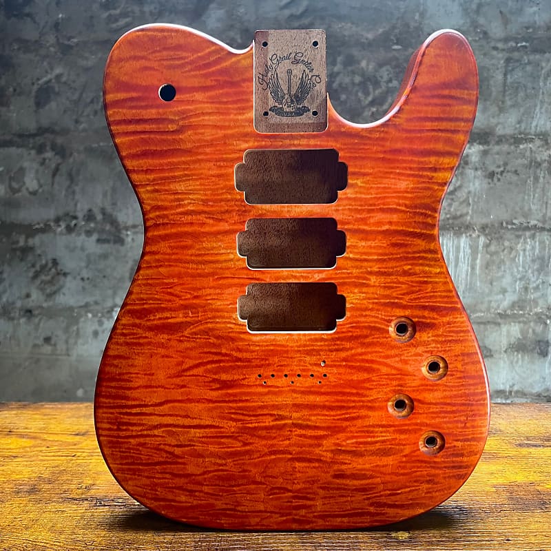 Holy Grail Guitars HHH Tele Flamed Maple Guitar Body “Flames” | Reverb