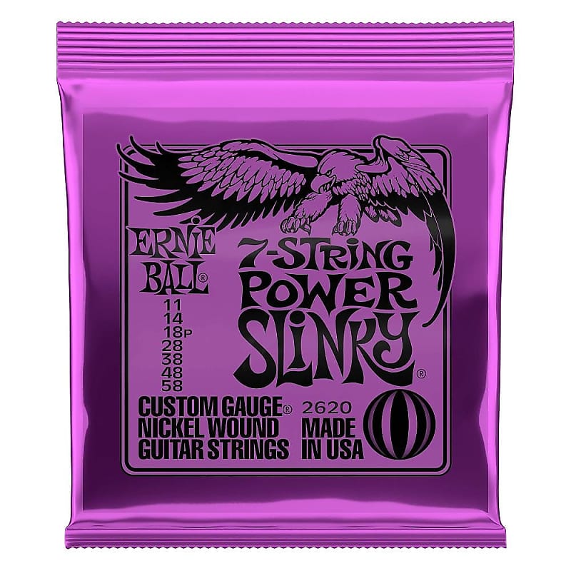 Ernie Ball 2620 Power Slinky 7-String Nickel Wound Electric | Reverb
