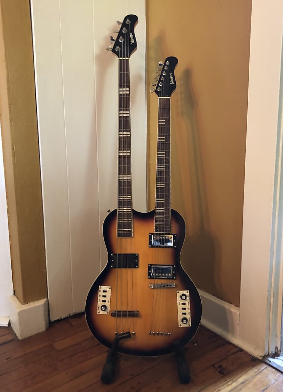 Maestro Double Neck (Hofner 191 clone) 2000s? Vintage Tobacco | Reverb