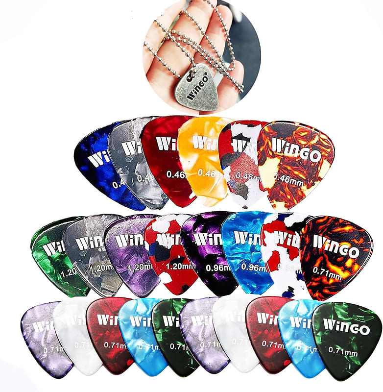 Celluloid Guitar Picks, 24 Pack Includes Thin, Medium & Heavy | Reverb
