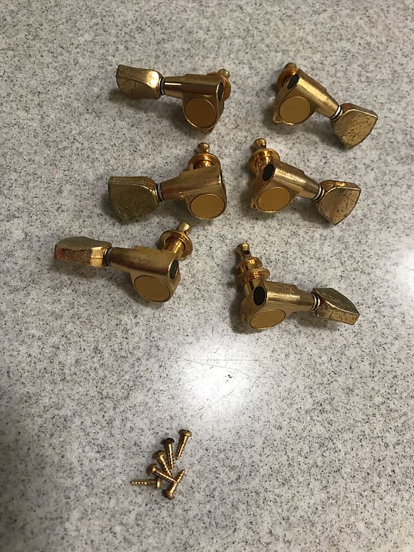Vintage Gotoh Keystone Tuning Machines #1 Tuners Heads Gold | Reverb