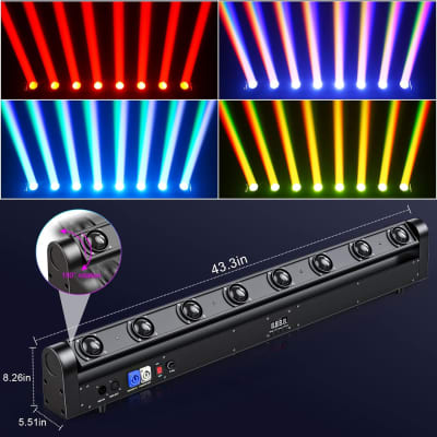 Moving Head Dj Light Bar, 120W 8 Led Beam Rgbw Moving Head | Reverb