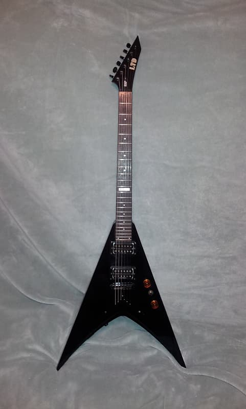 ESP LTD V-100 1990 black Flying V | Reverb