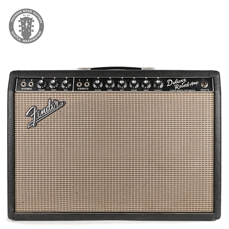 1965 Fender Deluxe Reverb Black Panel 1x12 Combo | Reverb