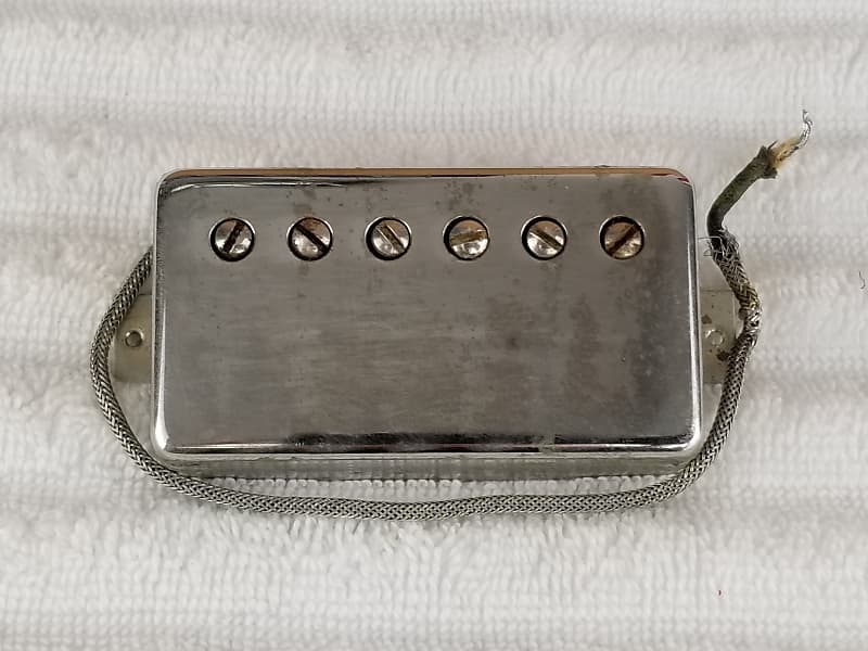 1981 Gibson Pat # Stamp Humbucker - Tim Shaw - Chrome Cover | Reverb