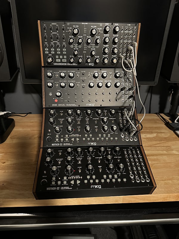 Moog DFAM/Subharmonicon/Mother-32x2 Bundle w/extras | Reverb