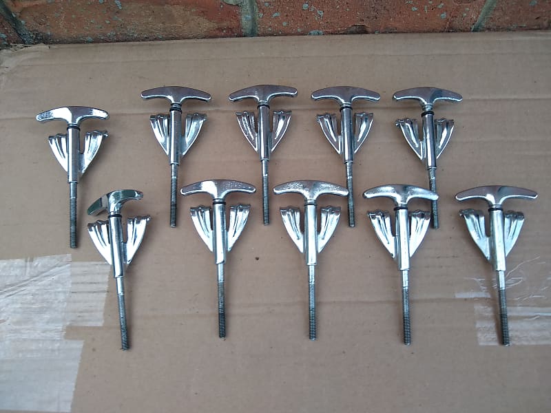 Ludwig Vintage Claws & T-Rods for Bass Drum 70s Set of 10 | Reverb