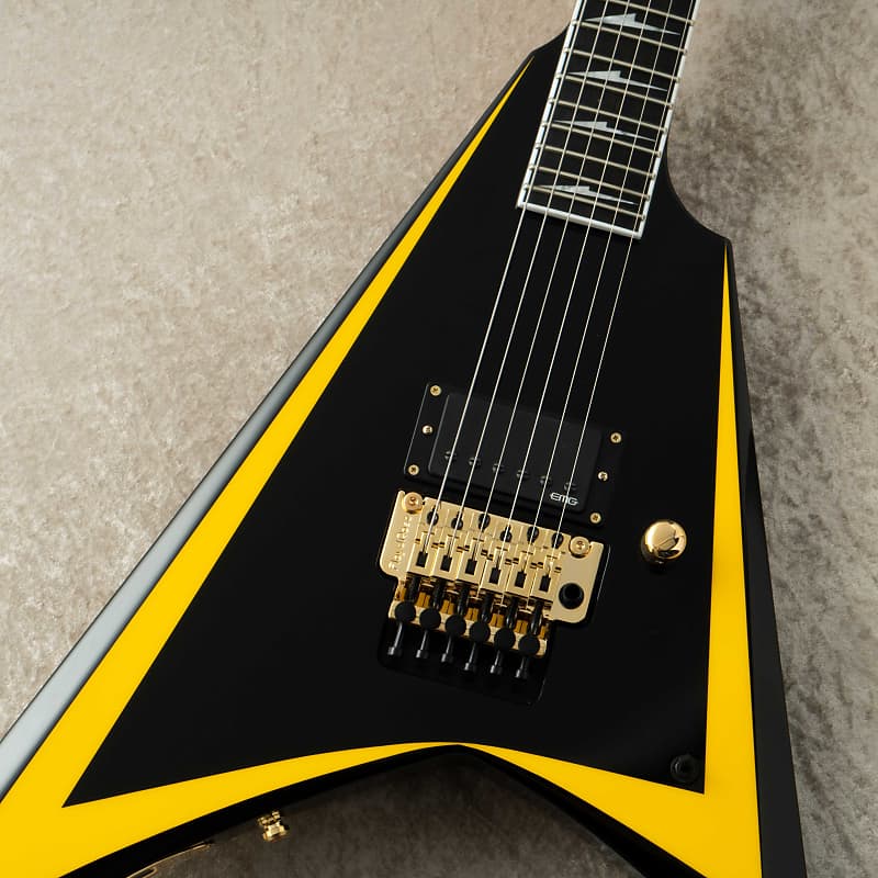 ESP EDWARDS E-ALEXI ARROW HEAD -Black with Yellow Stripe- | Reverb UK