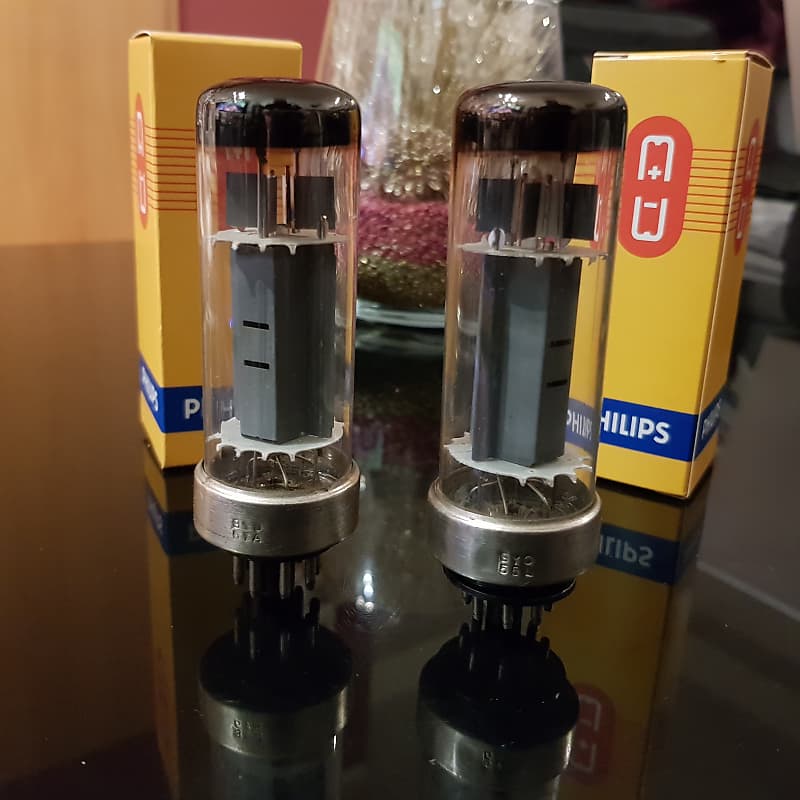 2X EL34 6CA7 Philips Miniwatt Eindhoven metal base SY0,NOS | Reverb