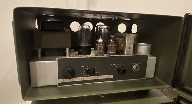 Bell & Howell Filmosound 385 guitar amp in ammo can w/ master | Reverb