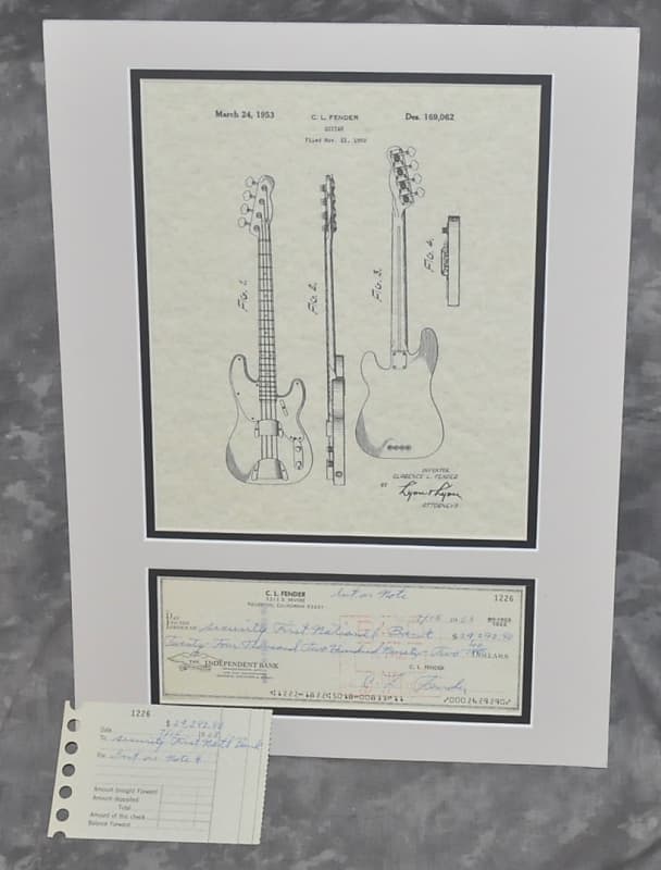 Leo Fender 1968 Autographed Signed Personal Check Matted To | Reverb