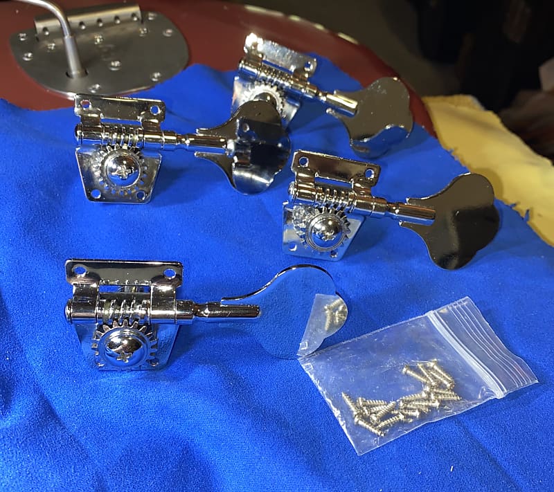 Gotoh Fender Type 4 In Line Bass Tuning Heads Tuners 1980's | Reverb