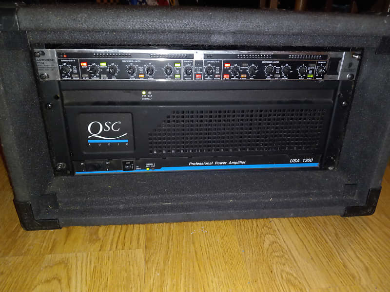 QSC USA 1300 with Berhingher MDX1400 with rack case with | Reverb