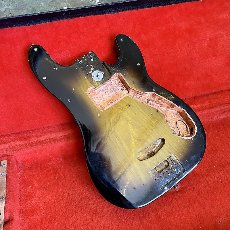 Fender Telecaster Bass body c 1972 - Sunburst refinish | Reverb