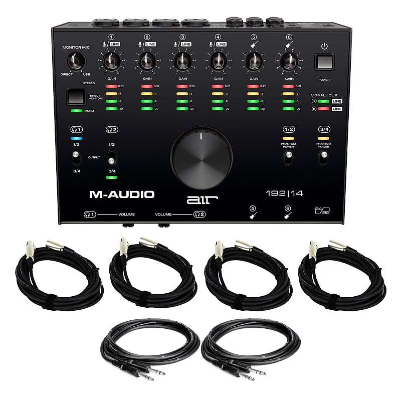 M-Audio Air 192|14 USB Interface Bundle with 4 XLR Cables and | Reverb