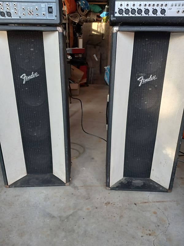 Fender 4x8 PA Columns 1970's - Black/White | Reverb