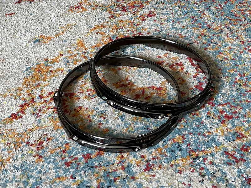 2 DW 8" True Hoop 6-Lug Black Nickel Rims Pair | Reverb