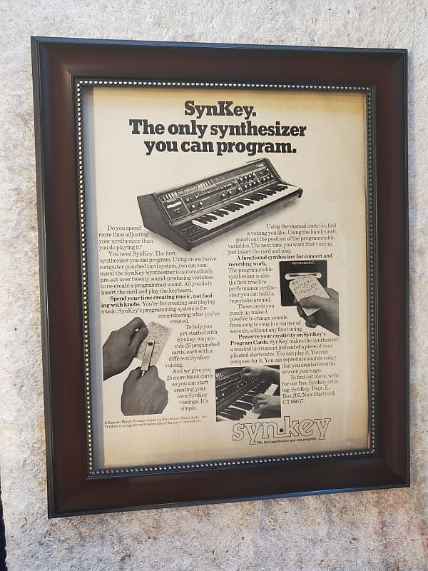 1976 SynKey Synthesizers Promotional Ad Framed Original | Reverb