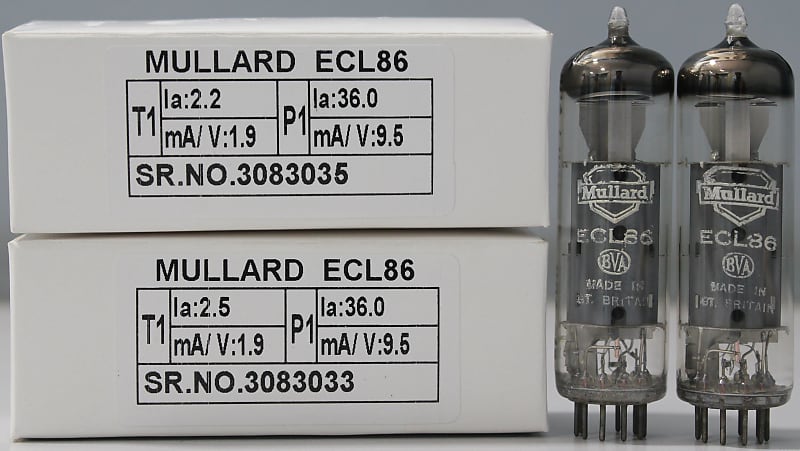 ECL86 MULLARD MATCHED PAIR TRIPLE MICA O GETTER MADE IN | Reverb
