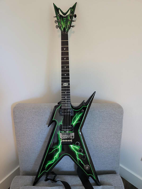 Dean Razorback Slimebolt Dimebag Guitar 2008 Green Lightning | Reverb