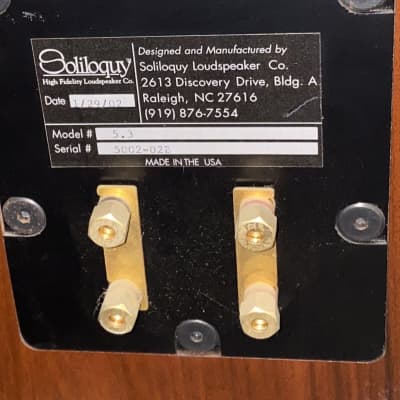 Soliloquy Model 5.3 Two way floor standing speakers 2002 | Reverb