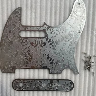 Engraved Stainless Steel Tele Telecaster Style Guitar | Reverb